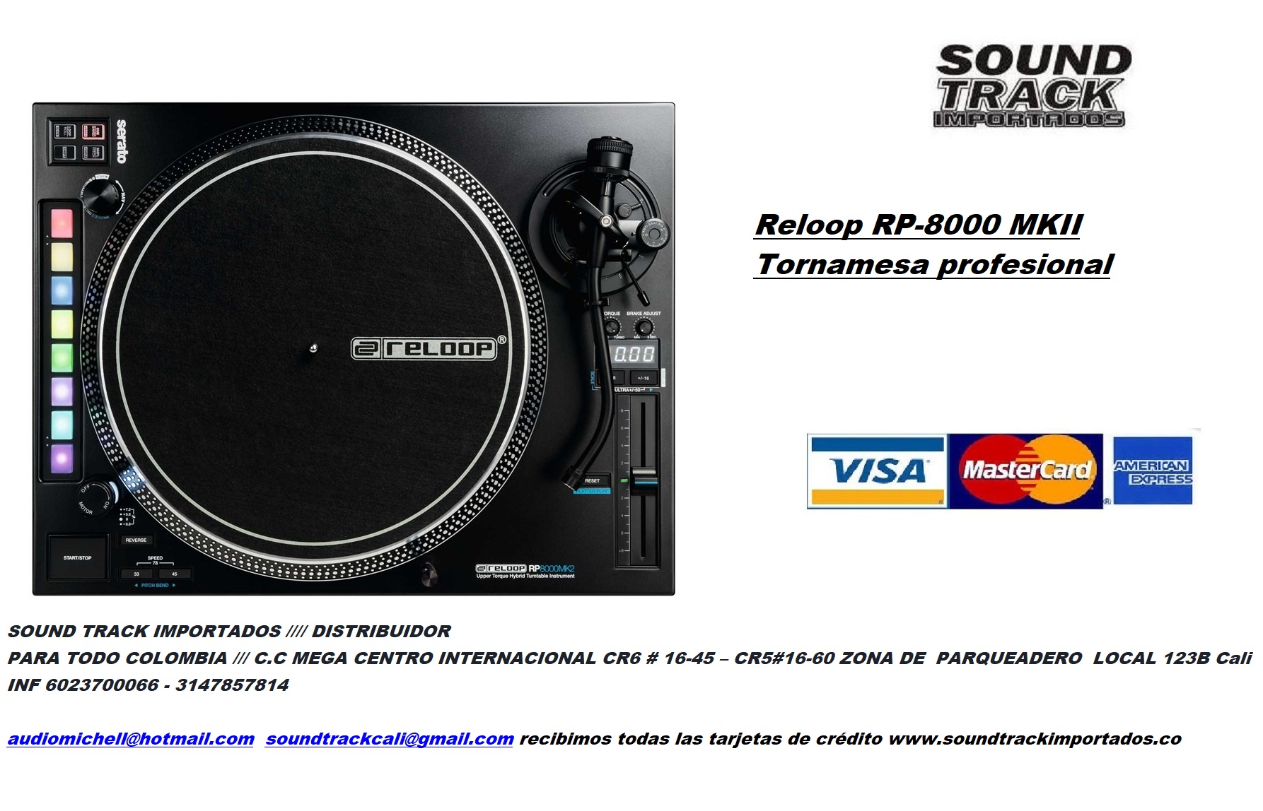 Reloop RP-8000 MKII Tornamesa profesional – Soundtrack Importados