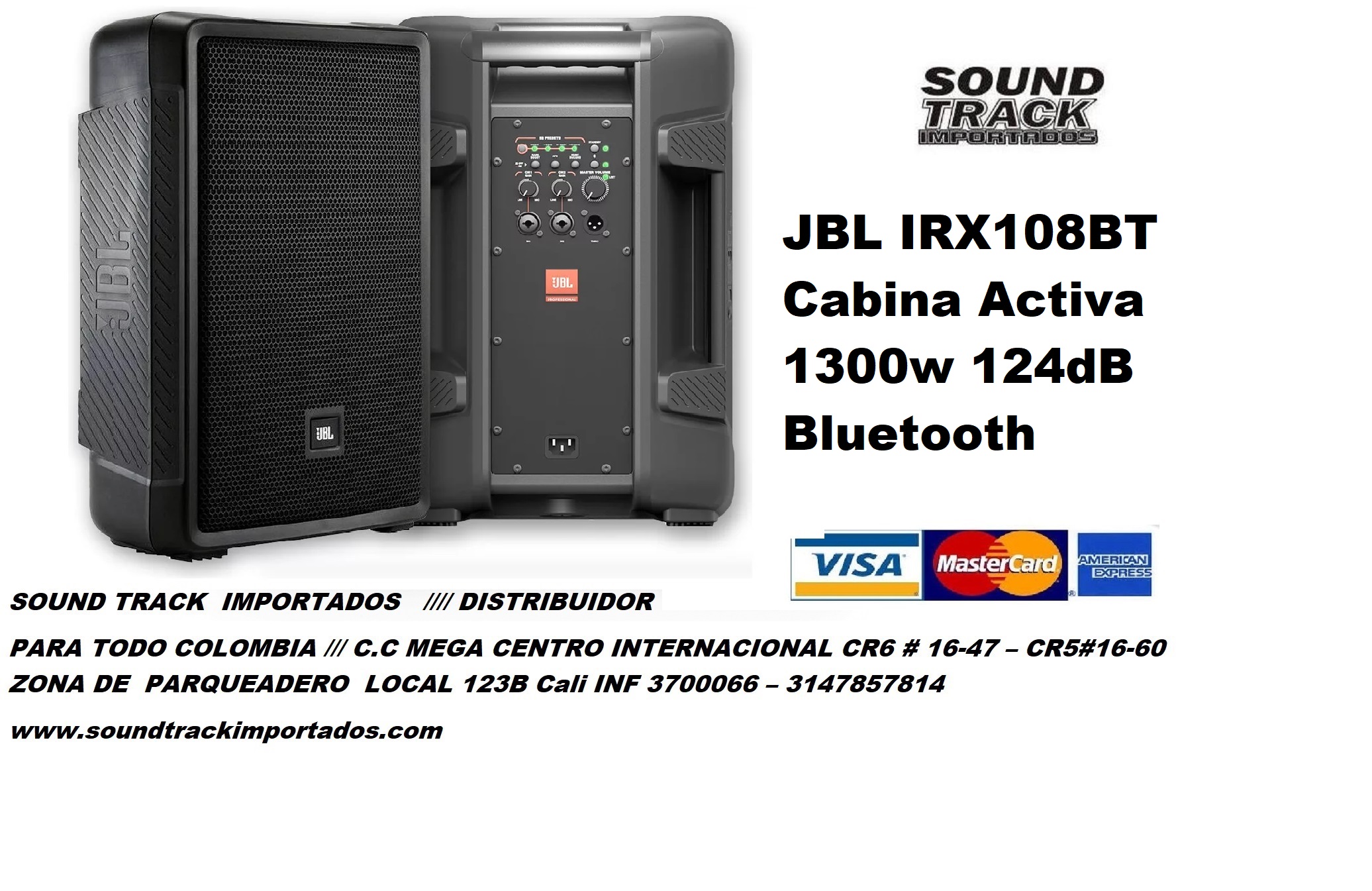 JBL IRX108BT Cabina Activa 1300w 124dB Bluetooth – Soundtrack Importados